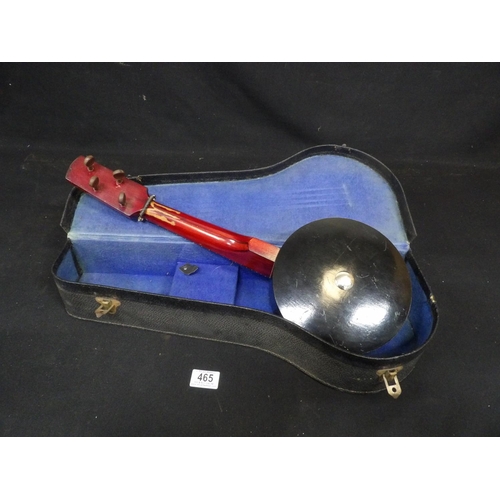 Cased Reliance banjo, length 56cms