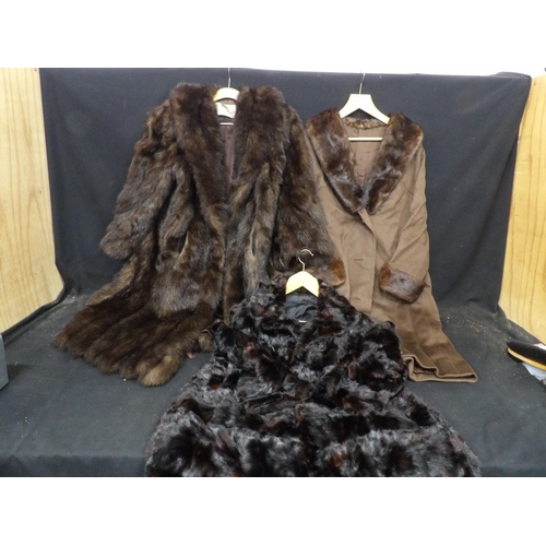 Vintage French Fur Coat, French fur Jacket and French fur edged coat