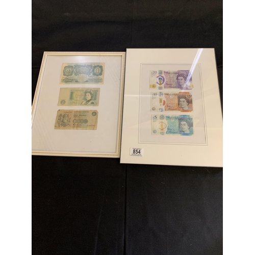 Two frames of British Bank Notes