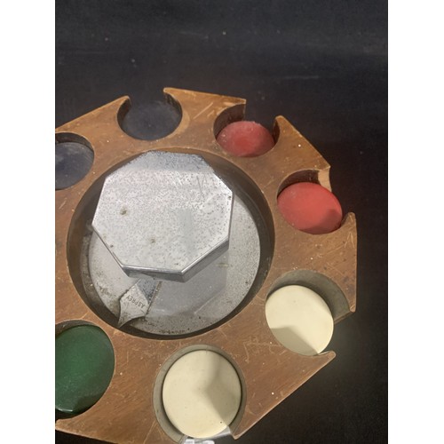 Asprey Poker Chip revolving dispenser in walnut and chrome, height 24 ...