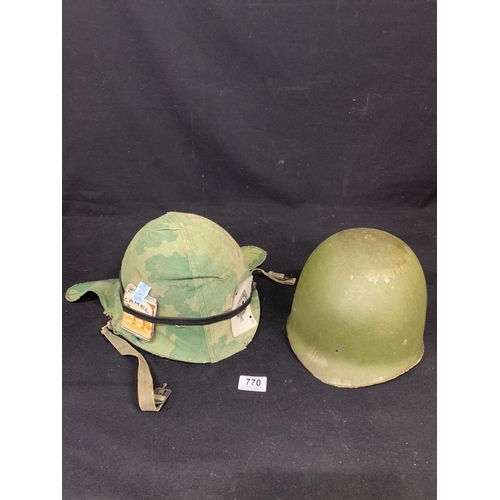 Original US Army M1 helmet and Vietnam helmet & cover