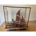 Cased Model Thames Barge Kathleen 56 cms x 22 cms x 48 cms