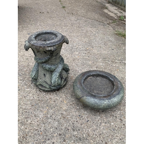 Carved Granite ? Base in 2 sections
