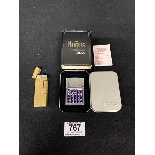 The Beatles Collectors Edition Zippo Lighter and Gold Plated Dunhill ...