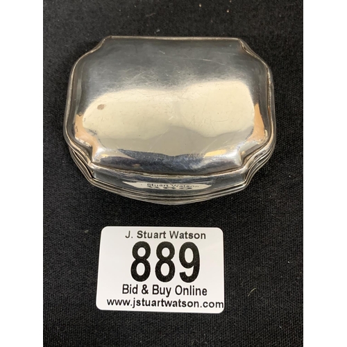 Georgian Hallmarked Silver Snuff Box inset with Lapis panel 6.5 x 5.5 x ...