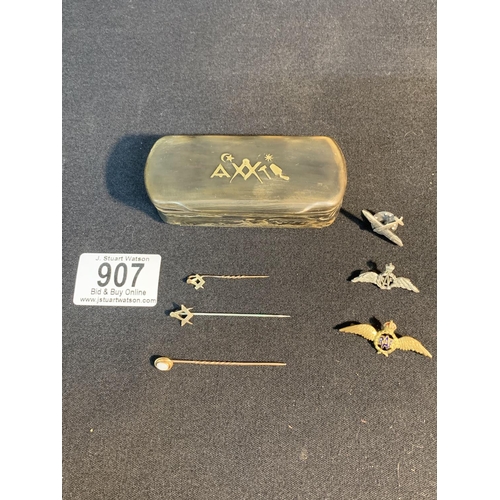 15 ct Gold Opal Stick Pin, 9ct Gold Masonic stick pin and one other ...