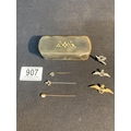 15 ct Gold Opal Stick Pin, 9ct Gold Masonic stick pin and one other ...