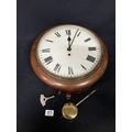 GPO fusee wall clock with key and pendulum, 12" dial
