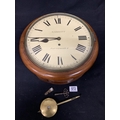 Victorian fusee wall clock, Marrett, Tottenham North, 12" dial, key and ...