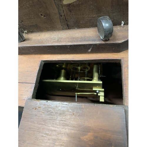 Victorian fusee wall clock, Marrett, Tottenham North, 12" dial, key and ...