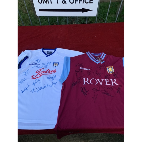 2 signed football shirts, size M and46/48"
