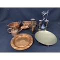 Copper and brassware, plus part companion set