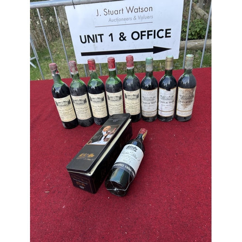 Nine bottles of vintage red wine