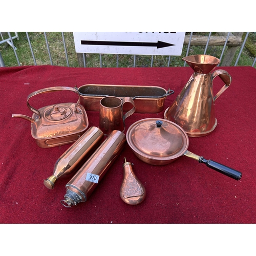 Eight items of antique Copper ware