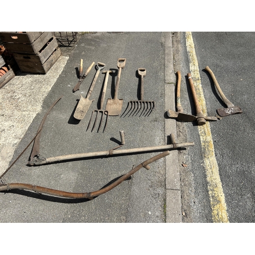 A collection of bygone hand tools