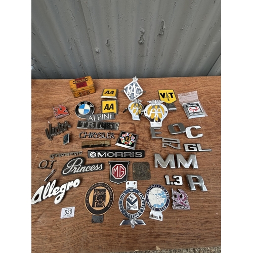 Collection of car badges