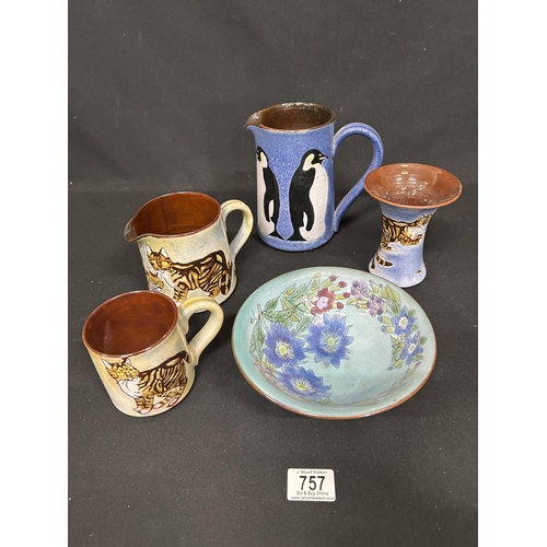 Five pieces of Chelsea Pottery