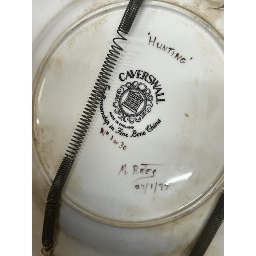 Caverswall Hunting Plate 1/30, Worcester Jug and decorative china