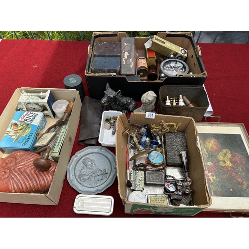 Three boxes of assorted vintage sundry items