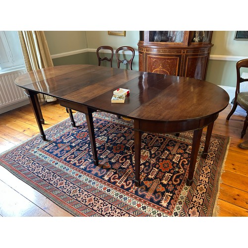 A Victorian mahogany sectional d end dining table with extension leaf ...