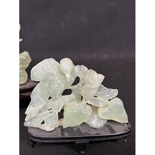 Collection of Jade figures and 5 Malachite figures, Jade dragon length ...