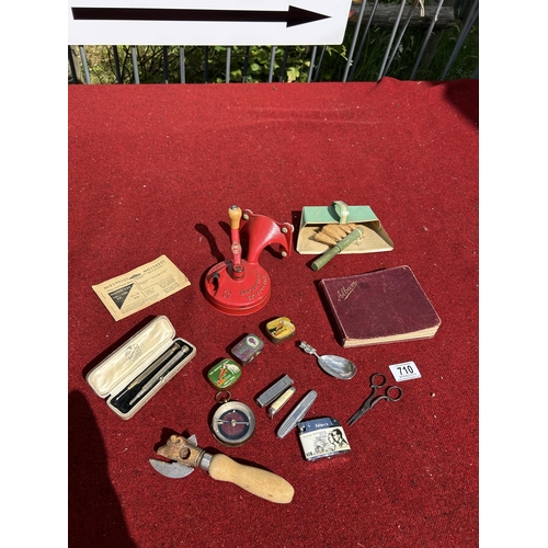 Collection of vintage sundry items, including album with entries 1920's ...