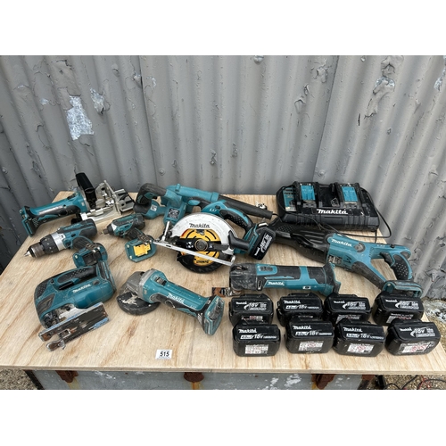Makita Cordless Kit comprising 9 Nine Tools with charger and batteries ...
