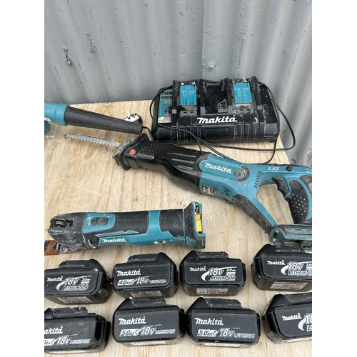 Makita Cordless Kit comprising 9 Nine Tools with charger and batteries ...