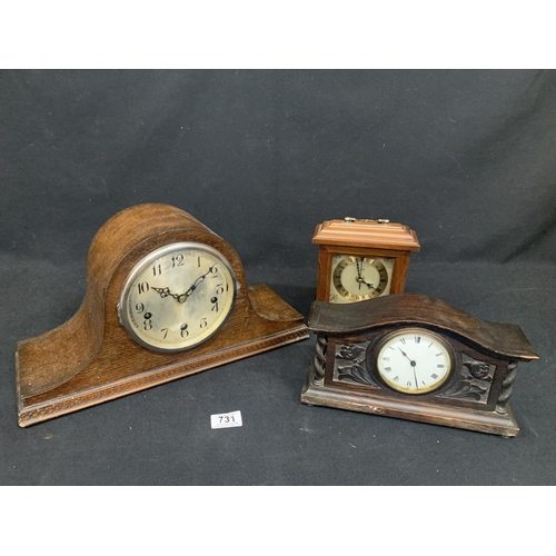 Admirals Hat Mantel Clock with pendulum, wind up clock and Acctim ...