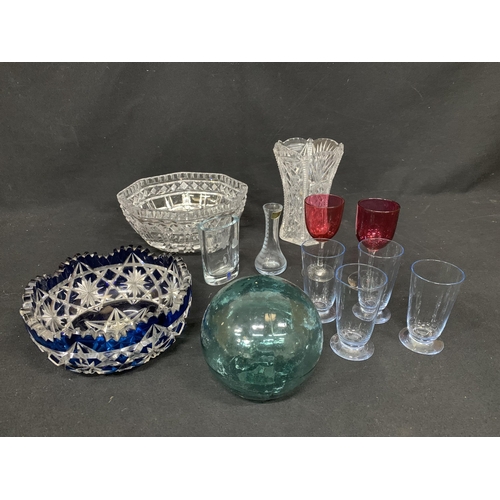 Assorted Glassware including cut to clear bowl, Swedish & Norwegian ...