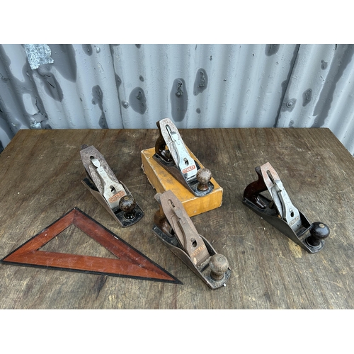 Four Stanley Planes and square