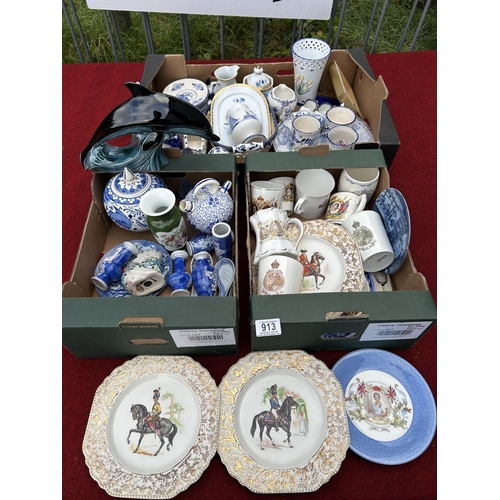 Collection of Delftware, commemorative ware, Poole Dolphin and other ...