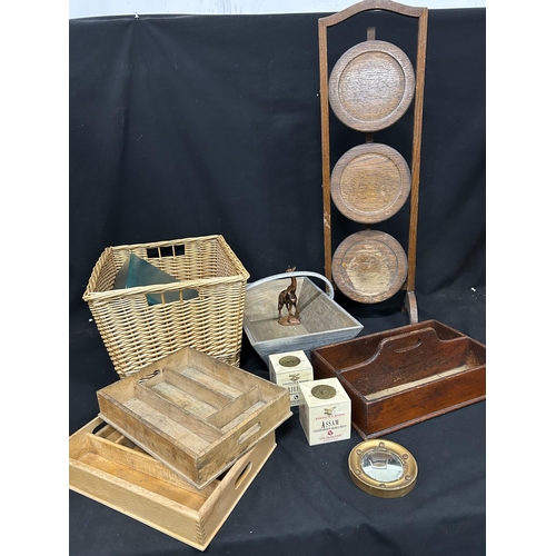 Wooden ware and basket