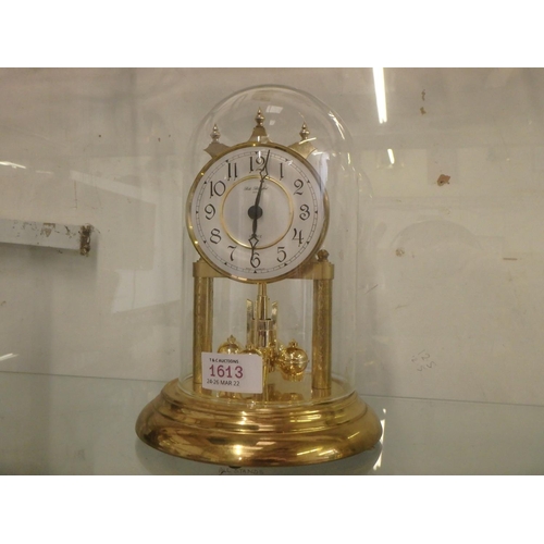 LARGE CARRAGE CLOCK WITH GLASS DOME