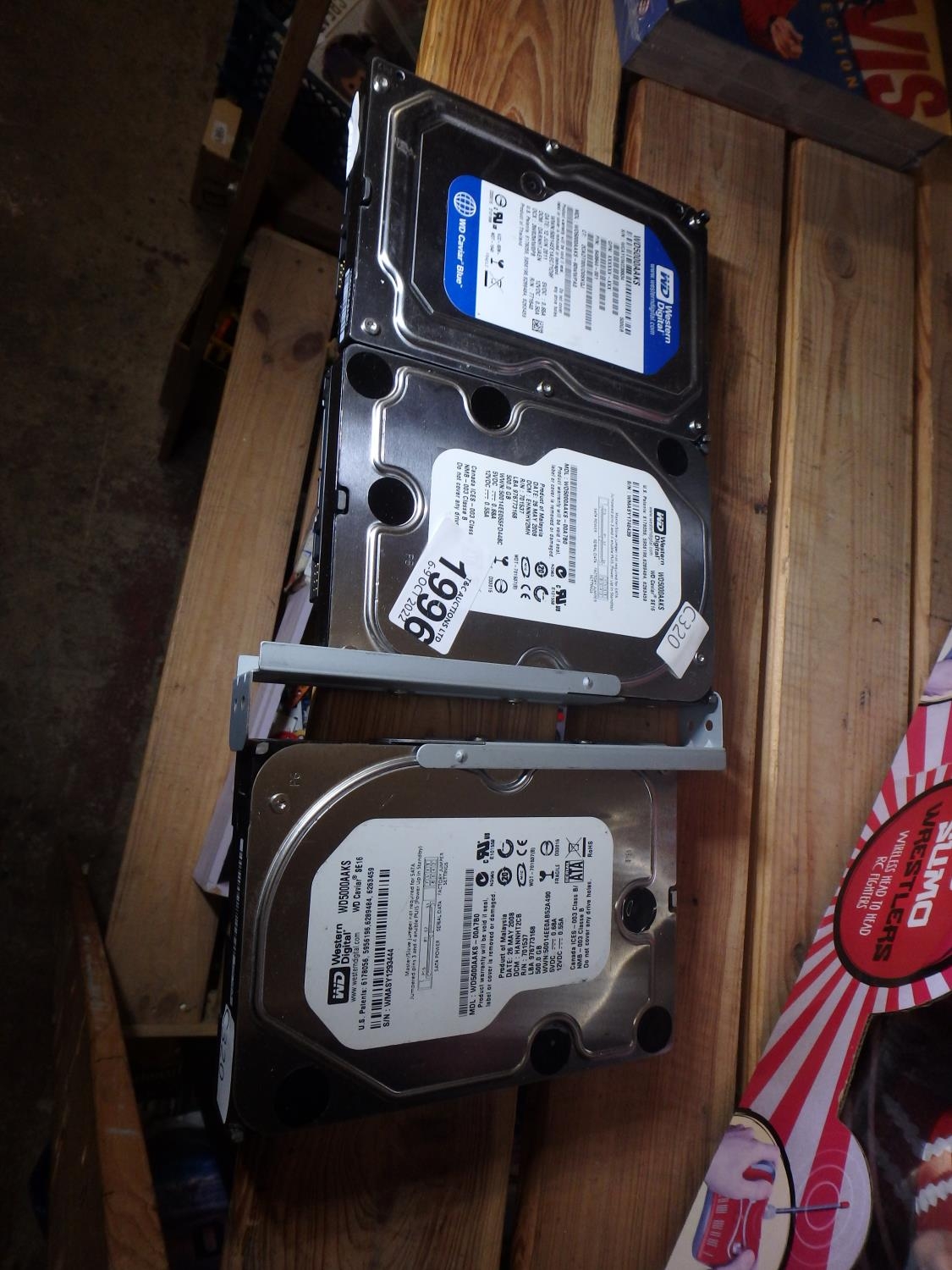 THREE WESTERN DIGITAL HARD DRIVES