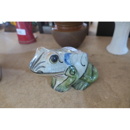 HAND-PAINTED POTTERY FROG