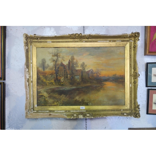 ANTIQUE OIL PAINTING BY A. RAYMUS