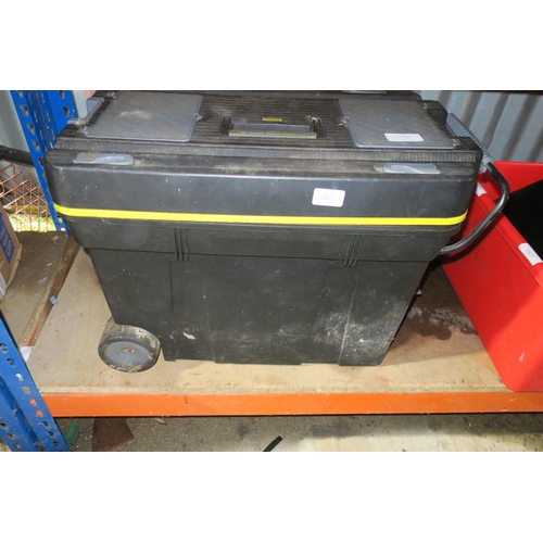 WHEELED STANLEY TOOL BOX WITH CONTENTS