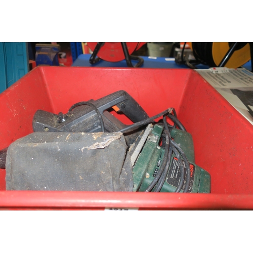 RED TUB OF POWER TOOLS