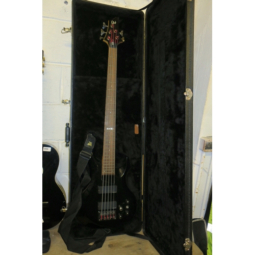 ESP LTD F-205 5 STRING BASS GUITAR IN CUSTOM FITTED CASE