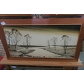 LARGE FRAMED MID-CENTURY PRINT - AUTUMN ASH BY P LIGHTFOOT