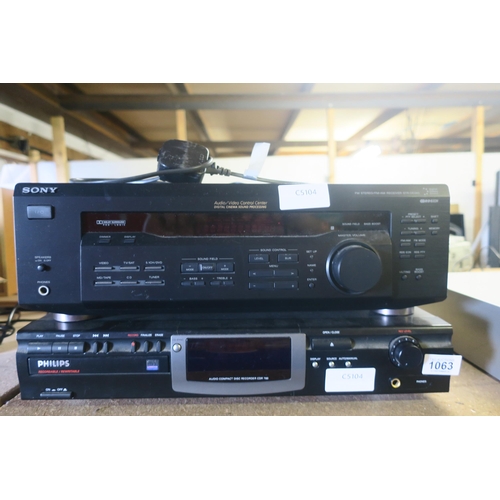 SONY FM STEREO RECIEVER AND PHILIPS RECORDABLE CD PLAYER