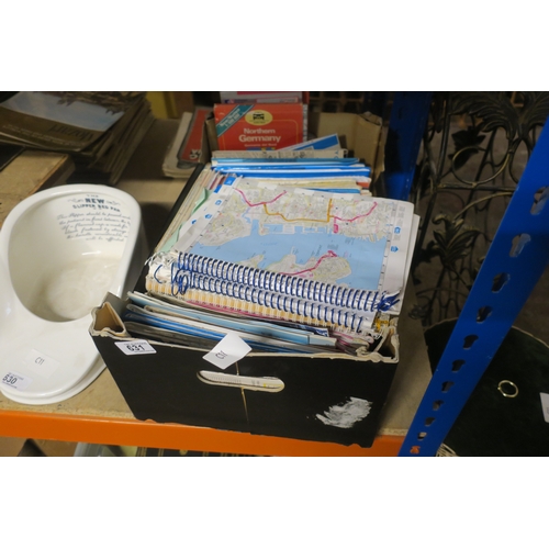 BOX OF ASSORTED VINTAGE MAPS