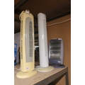 2 TOWER FANS AND HALOGEN HEATER