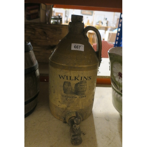 VINTAGE WILKINS FARMHOUSE CIDER FLAGON WITH SPIGOT