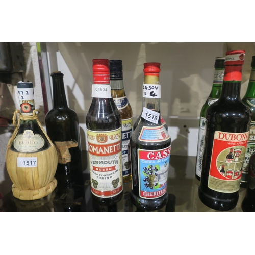 FOUR BOTTLES OF ALCOHOL INCLUDING VERMOUTH AND CREME DE CASSIS - BALO 21+