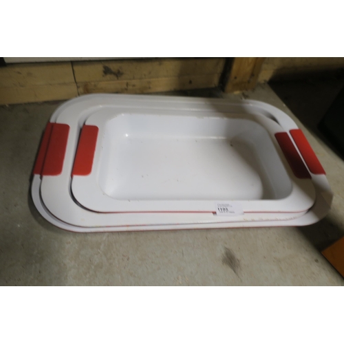 3 ENAMEL TRAYS