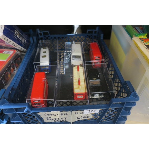 CORGI VEHICLES IN DISPLAY CASES