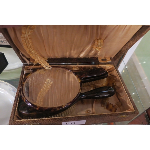 VINTAGE DRESSING TABLE SET IN FAUX TORTOISE SHELL