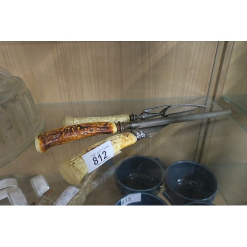 BONE HANDLED CARVING SET